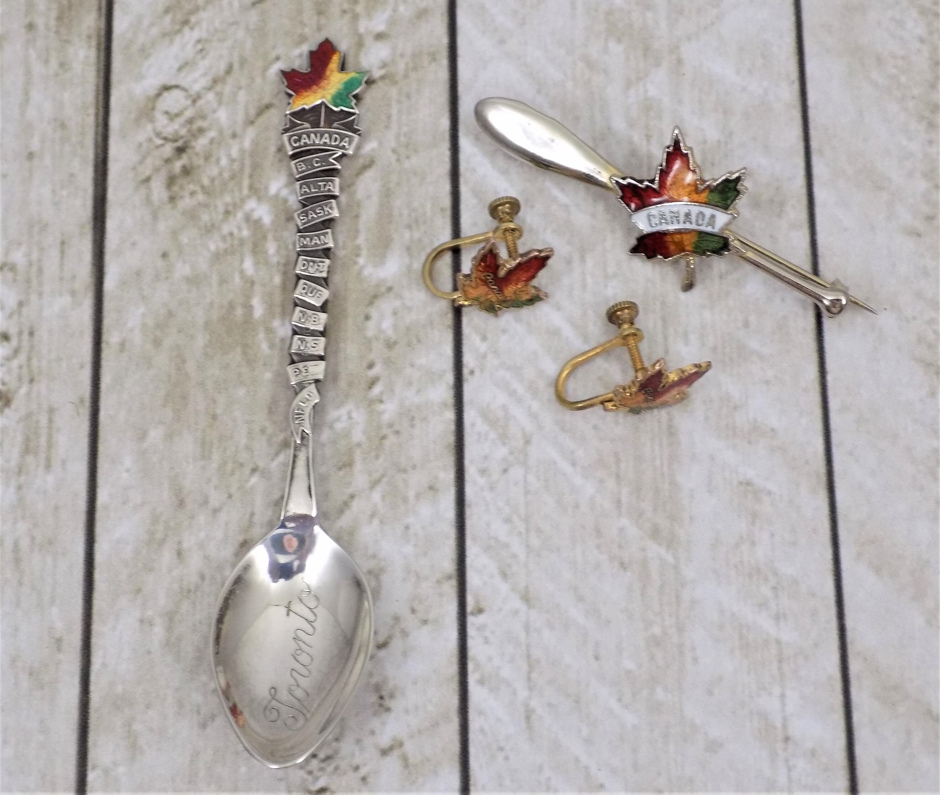 Canada Maple Leaf Souvenirs Sterling Spoon Screwback | Etsy