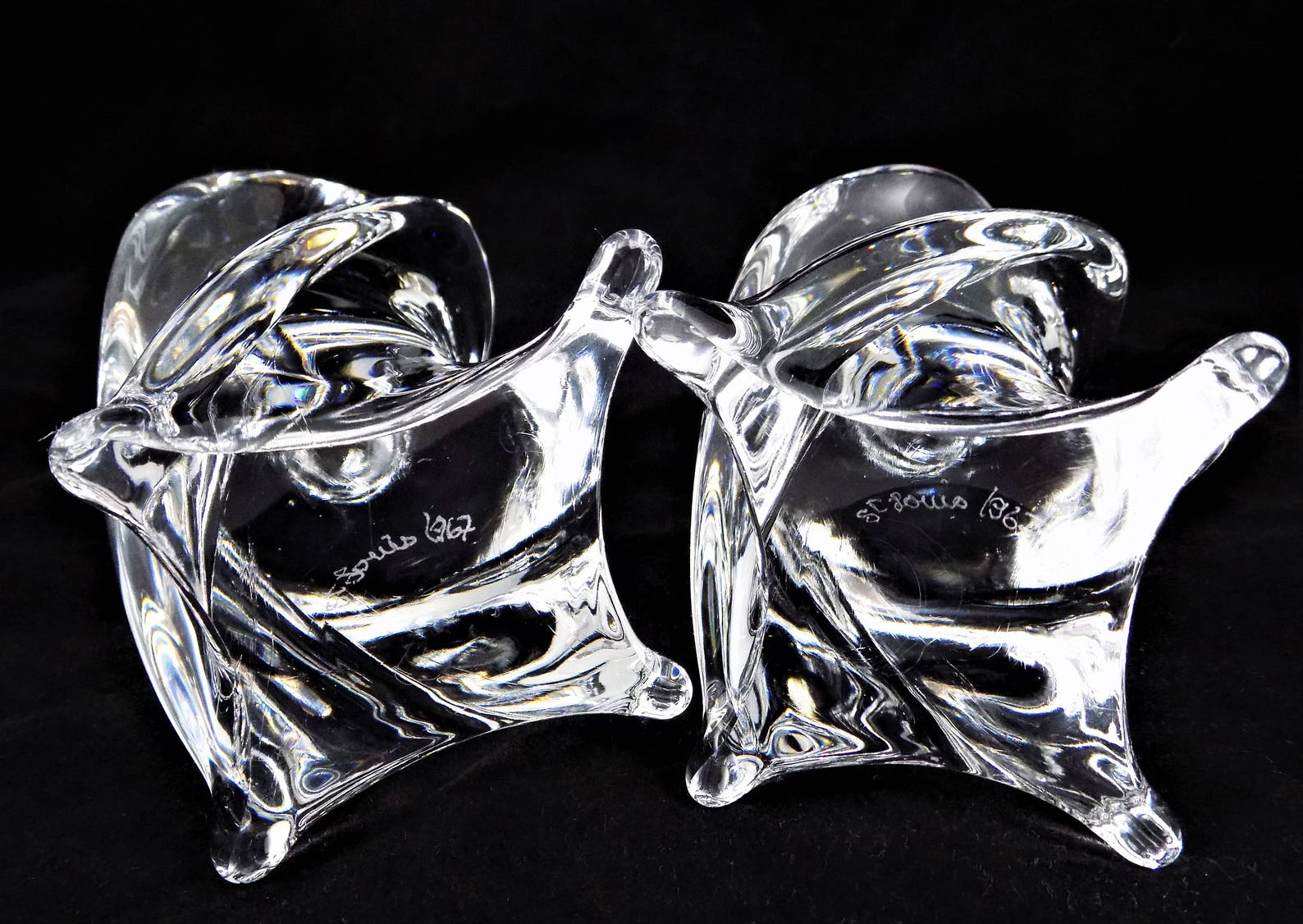 Crystal Candlestick Holders Saint Louis Isabelle One Pair | Etsy