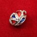 Swank, Silver Tone Pin, Blue and Red, Enamel Accents, Egg Shaped ...