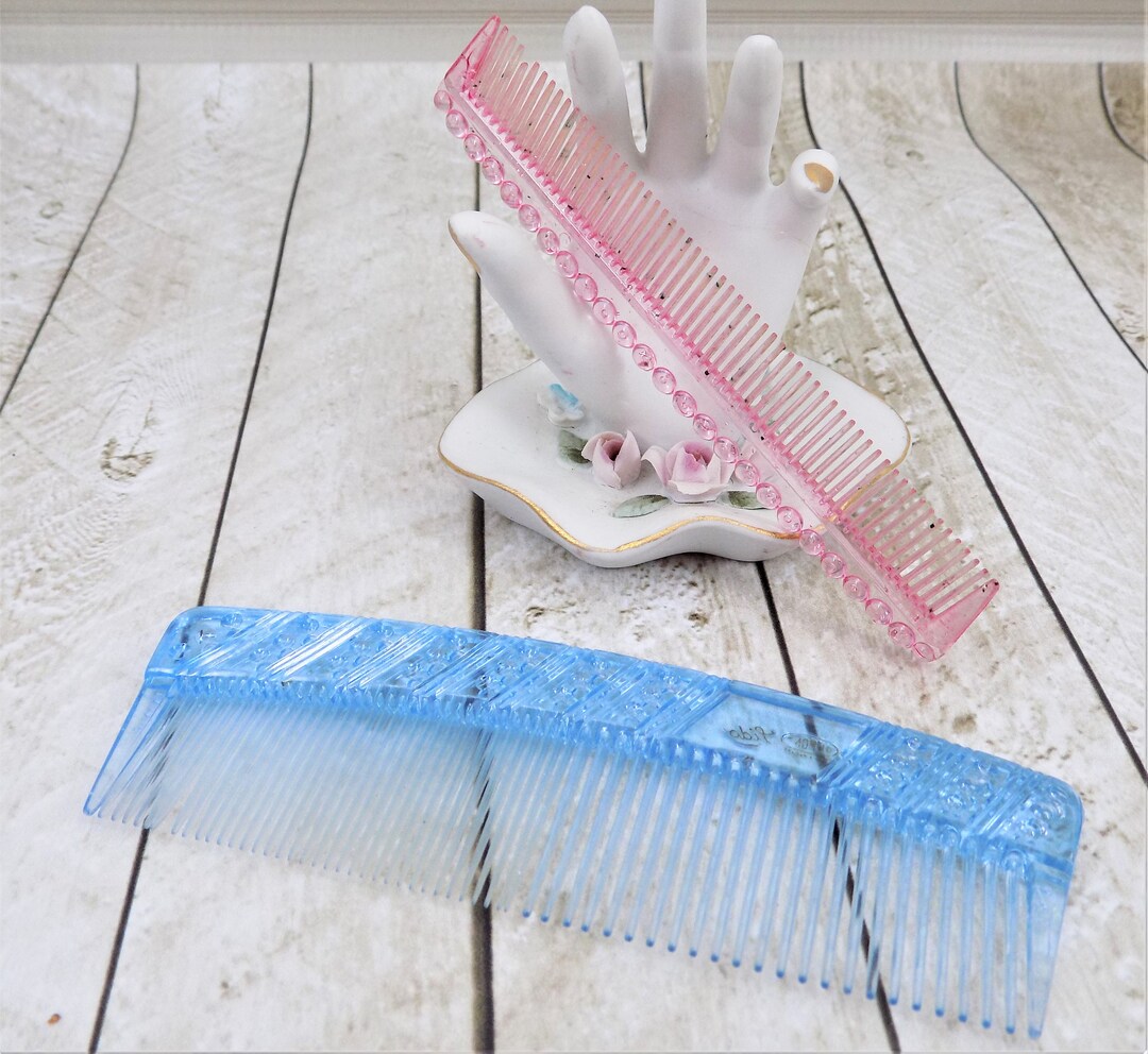Plastic Pastel Combs 2 Pocket Combs Blue and Pink Pair of - Etsy
