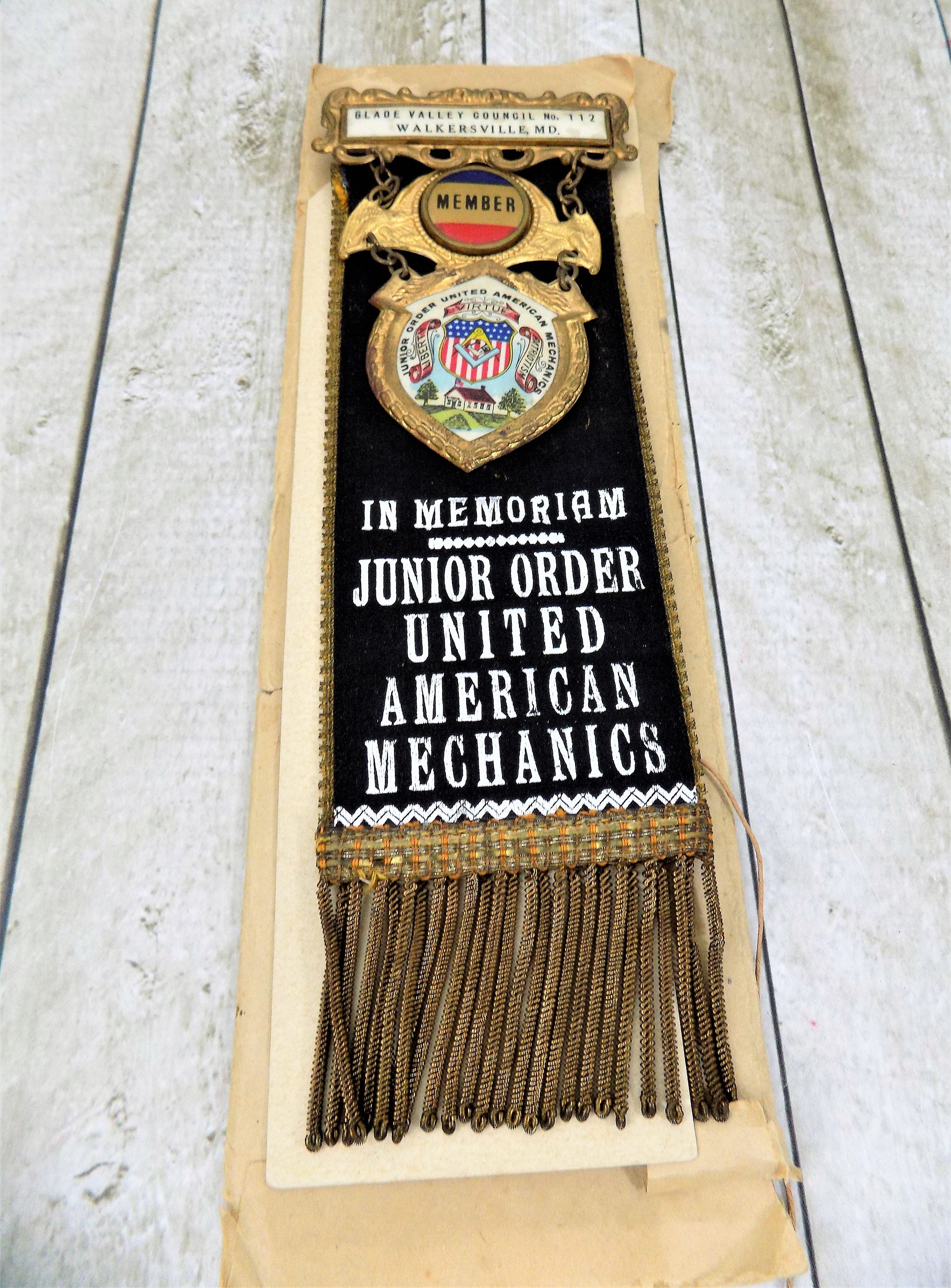 Junior Order United American Mechanics Member Medal Ribbon | Etsy