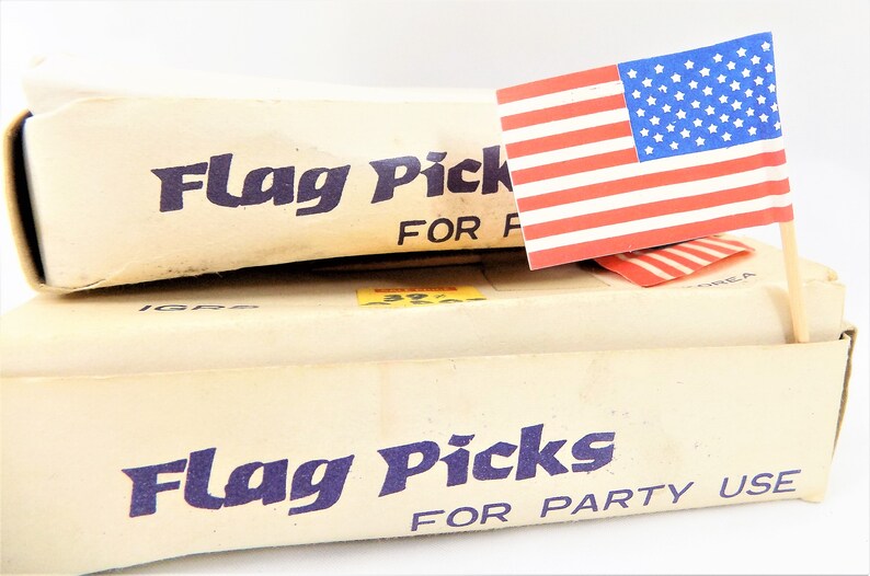 American Flag Party Picks 2 Boxes NOS Patriotic 4th of | Etsy