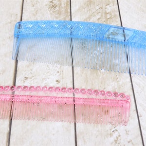 Plastic Pastel Combs 2 Pocket Combs Blue and Pink Pair of - Etsy