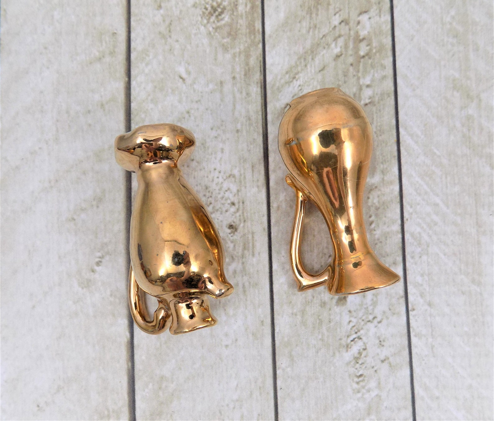 Gold Ceramic Mini Pitchers 2 Golden Ewers Curio Cabinet - Etsy