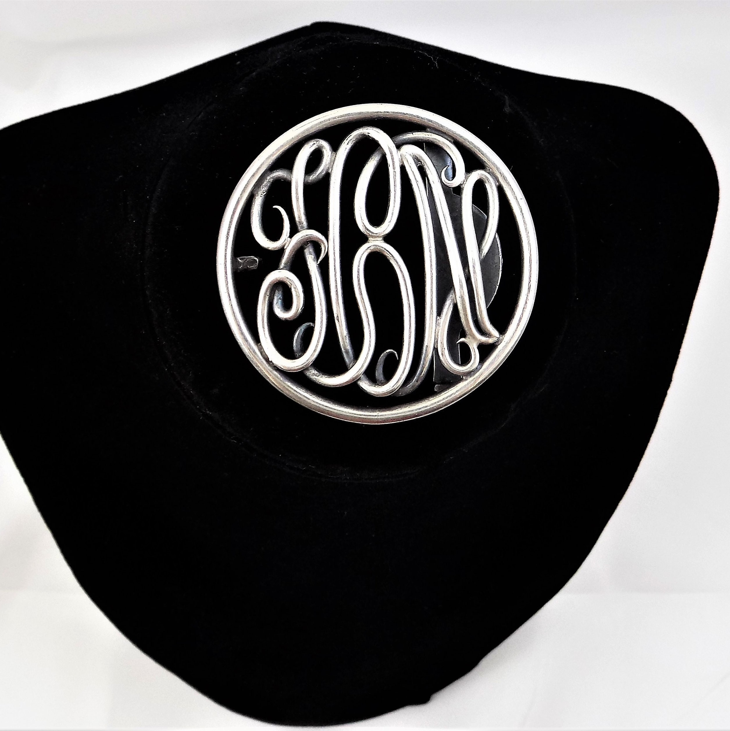 Sterling Open Monogram Script Belt Buckle Mark Cross - Etsy