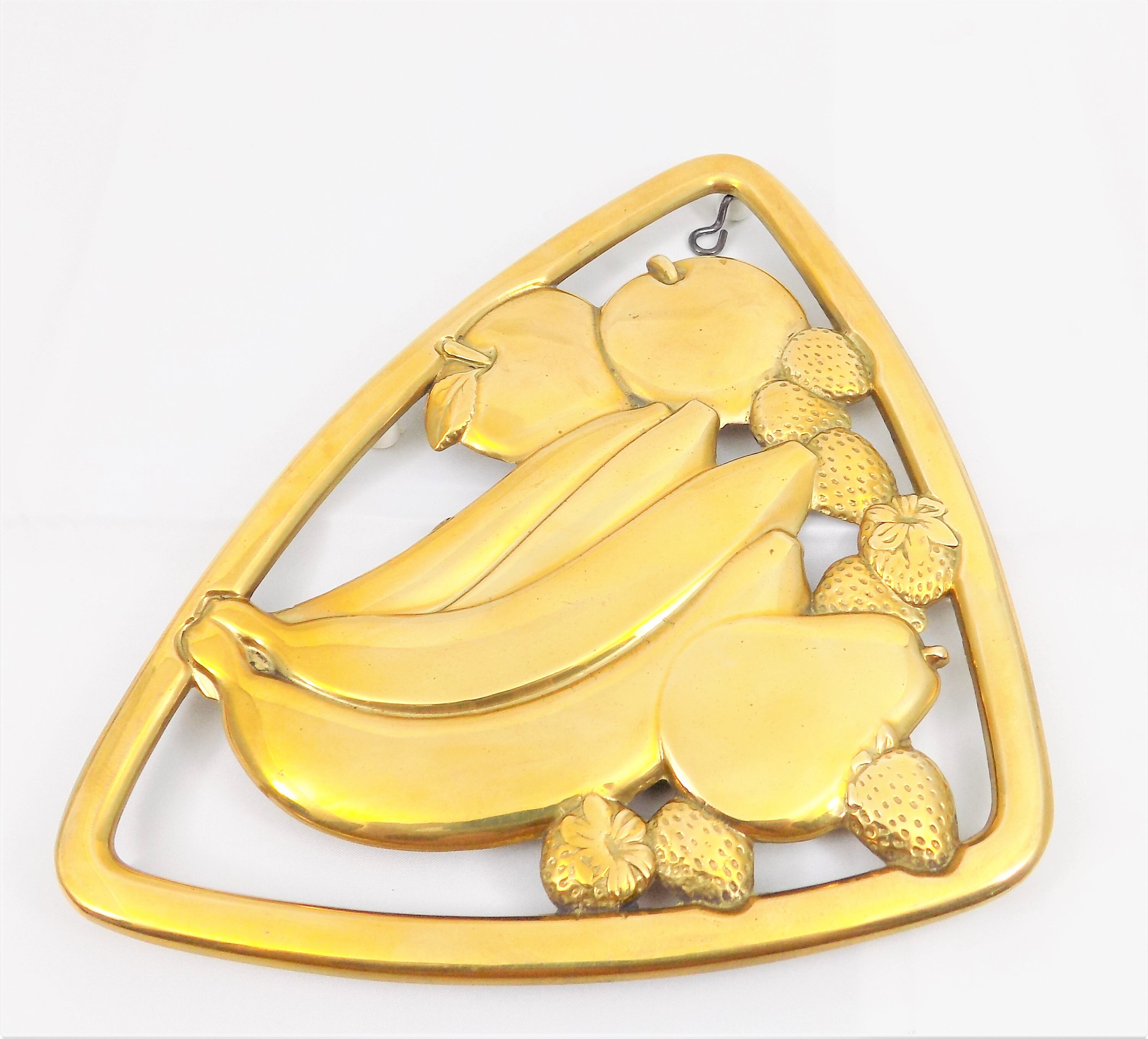 Gorham Brass Trivet Fruit Triangle Made in Italy 1983 | Etsy