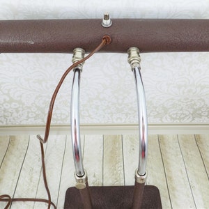 Fluorescent Desk Lamp, Brown Metal, Single Bulb, Push Button Switch ...