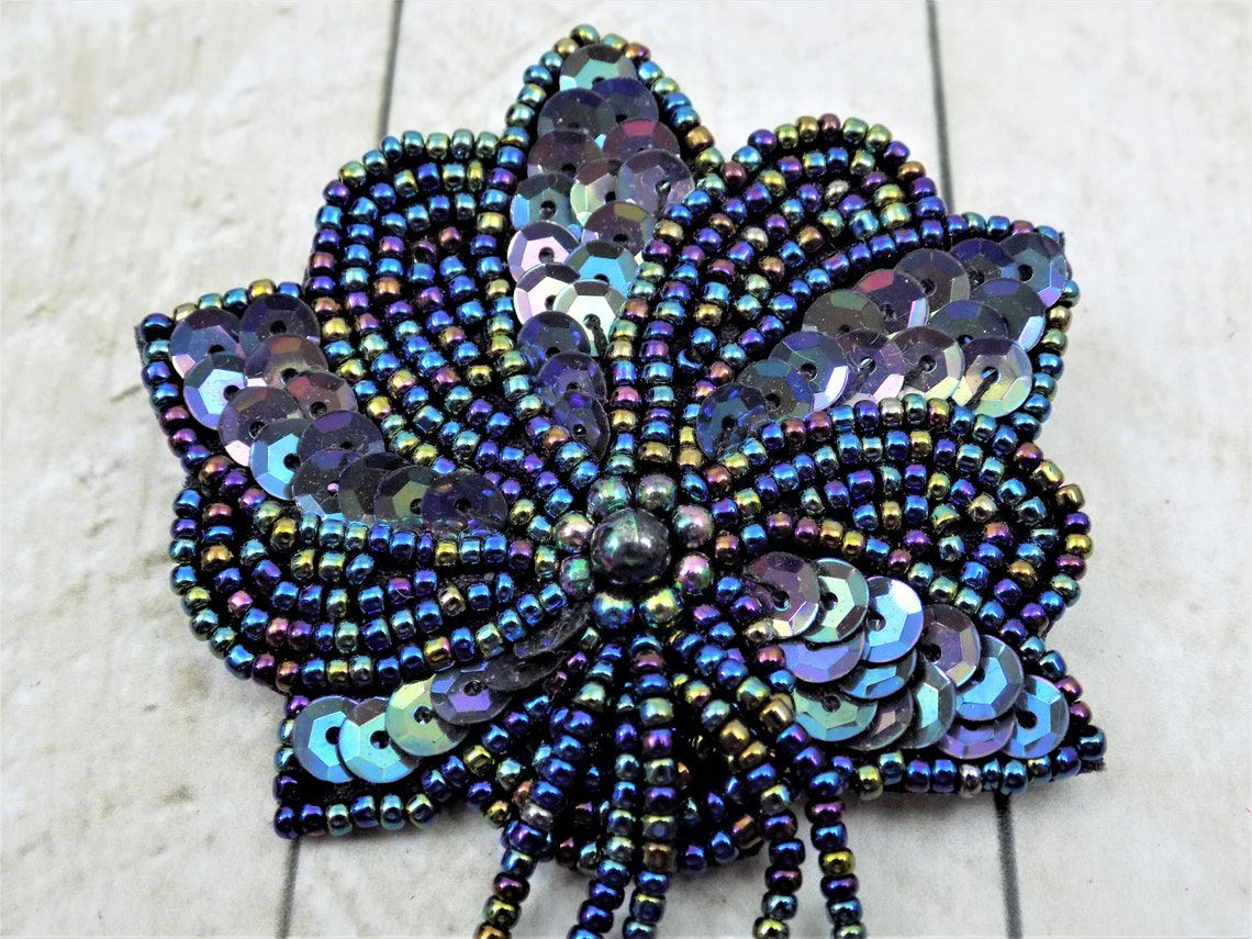 Avon Sequin Blossom Pin Seed Beads Sequins 1990 Avon - Etsy