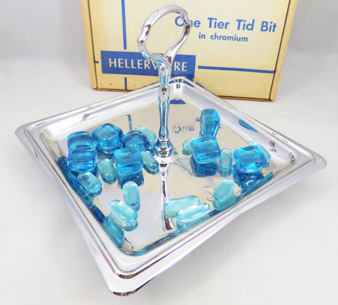Hellerware Chromium Tray, One Tier Tid Bit, Mid Century, Shiny Chromium ...