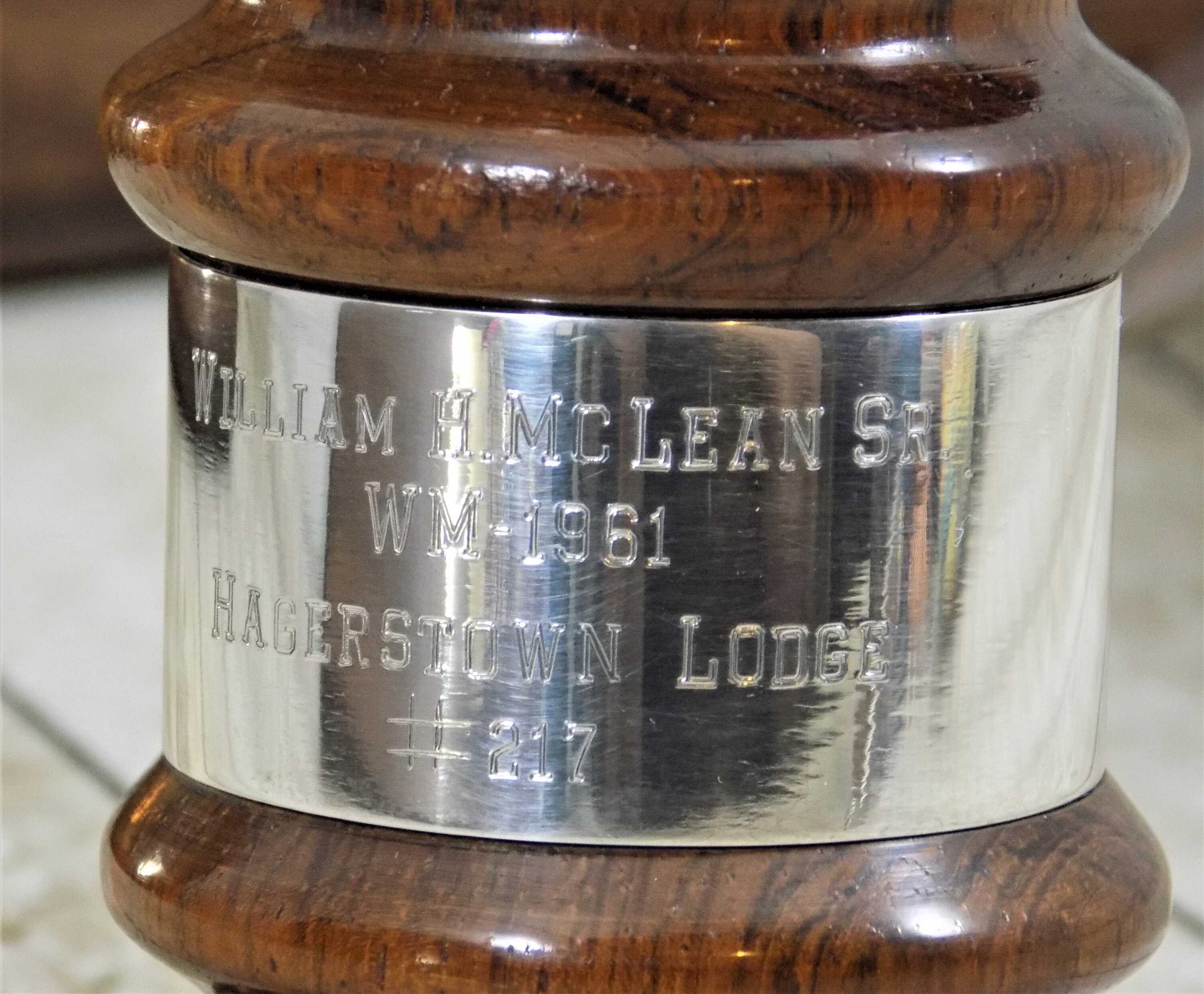 Masonic Wood Gavel Sterling Band Mounted on Plaque Sterling - Etsy