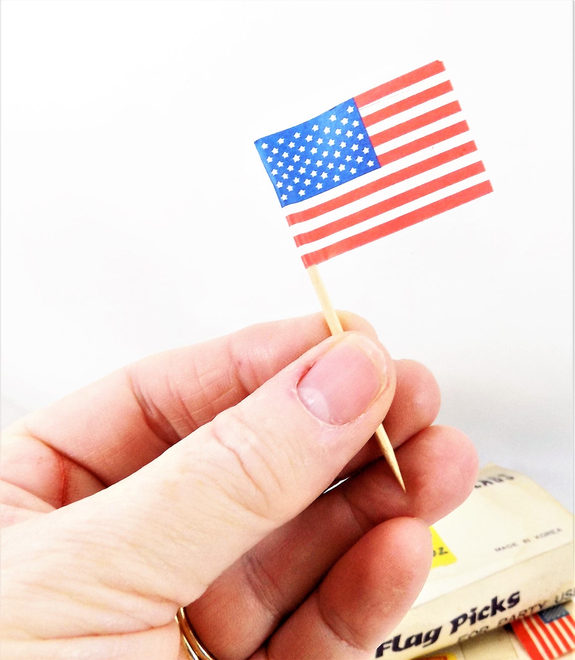 American Flag Party Picks 2 Boxes NOS Patriotic 4th of | Etsy