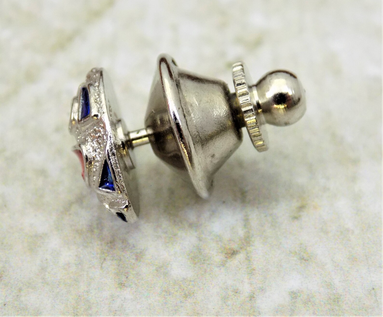 Swank Silver Tone Pin Blue and Red Enamel Accents Egg - Etsy