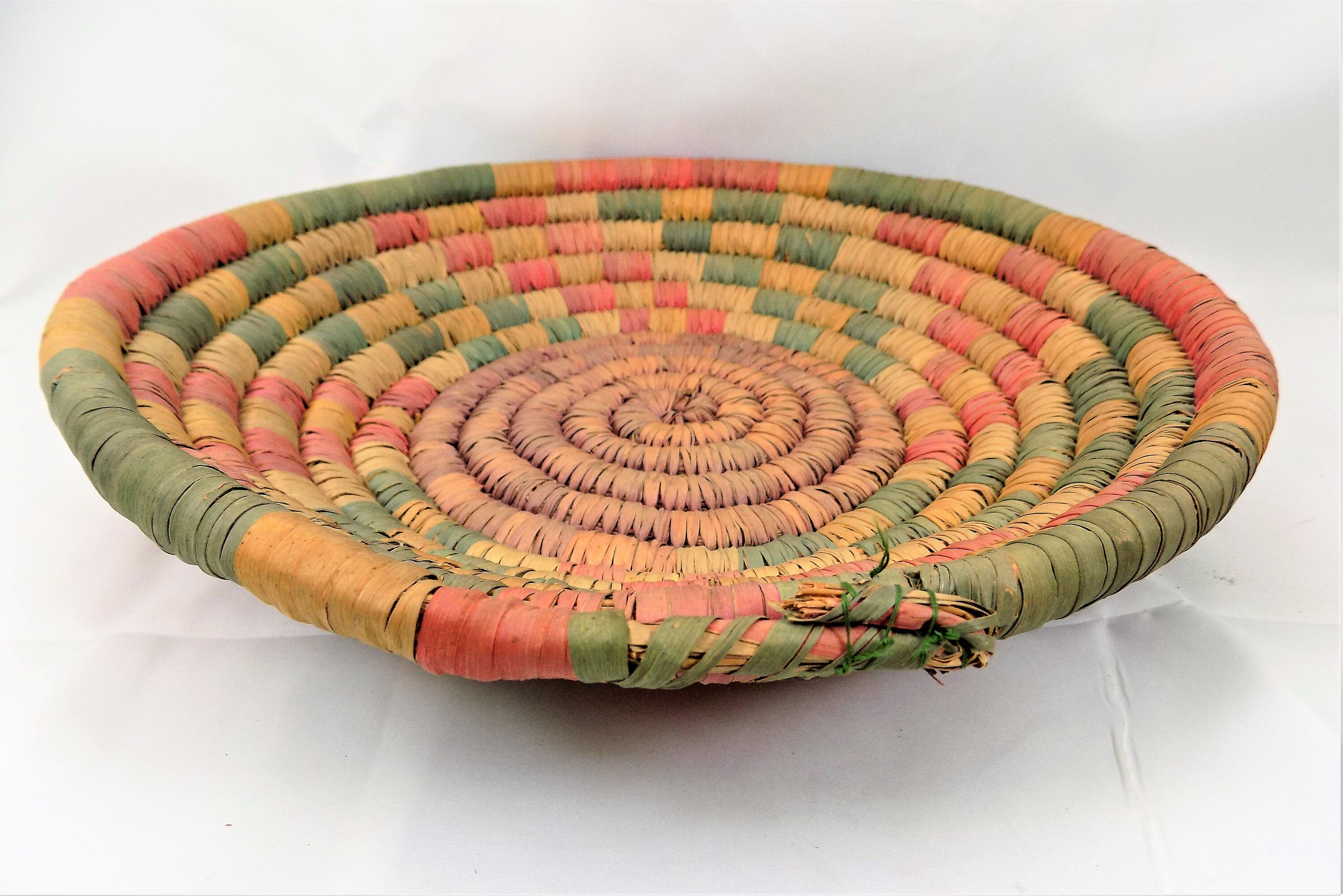 Panama Woven Basket Colorful Fiber Weave 1940s Travel | Etsy