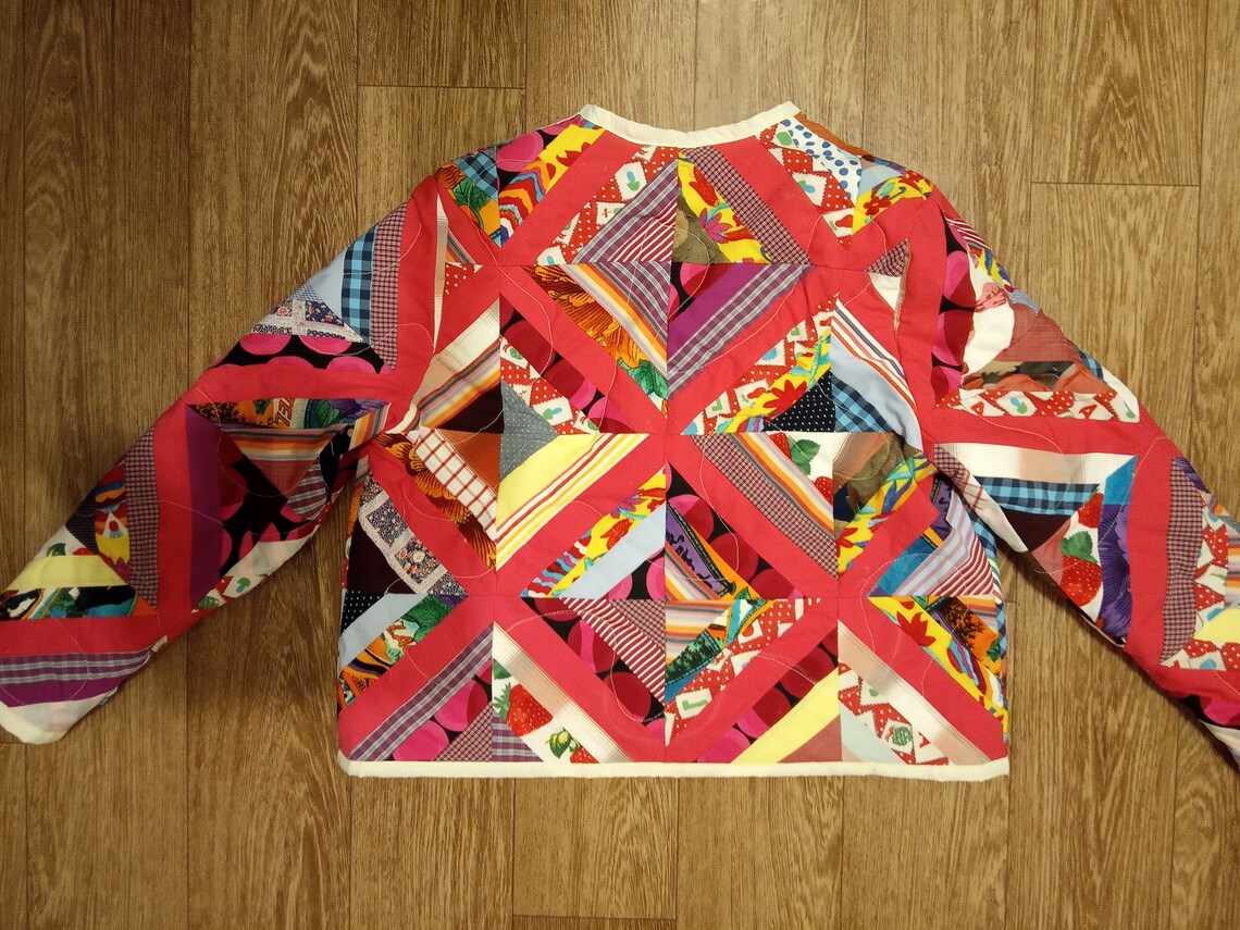 Patchwork Quilted Jacket Cotton Fabric Multicolor Quilt Coat - Etsy