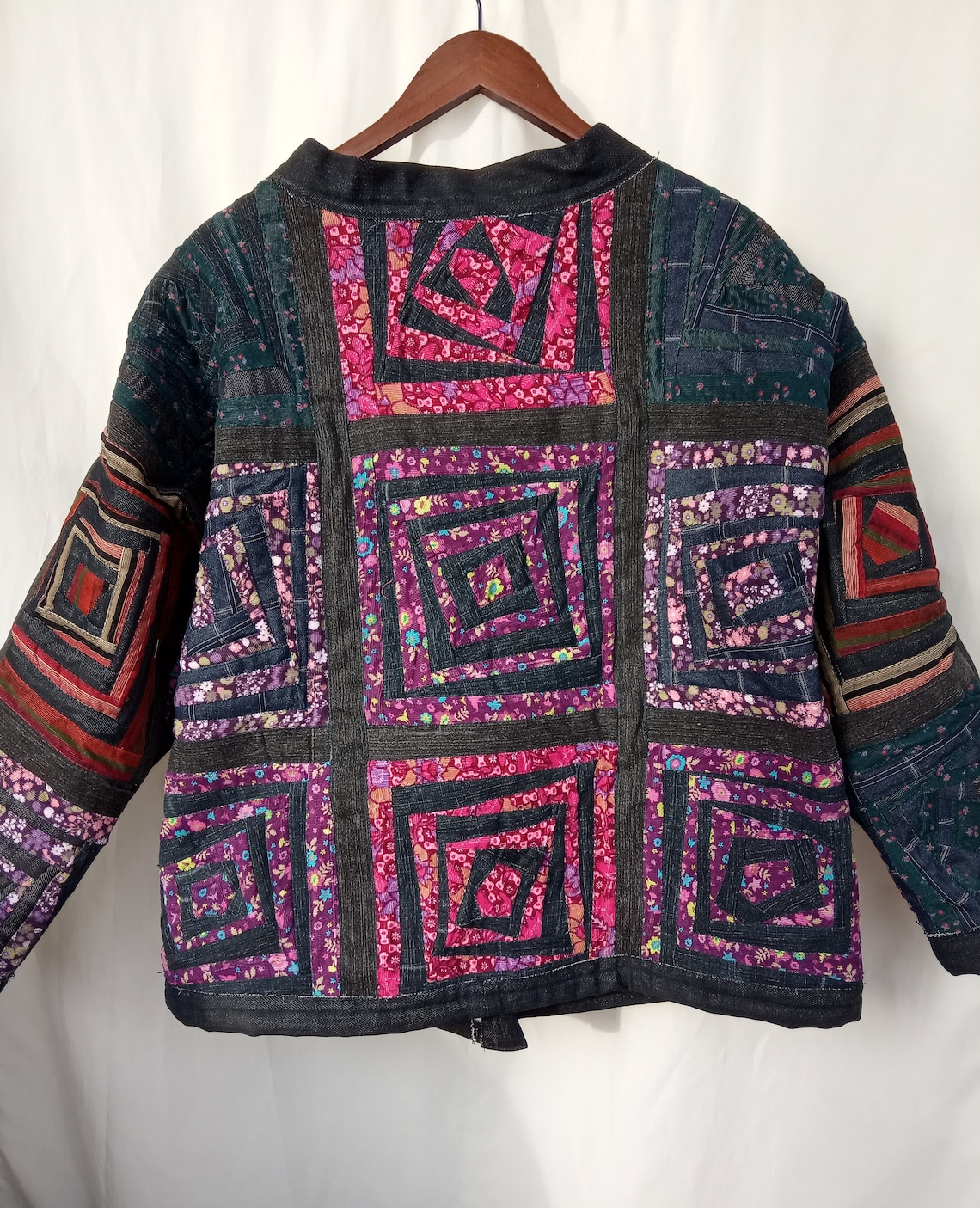 Patchwork Quilted Jacket Cotton Fabric, Quilt Coat, Patchwork Coat ...