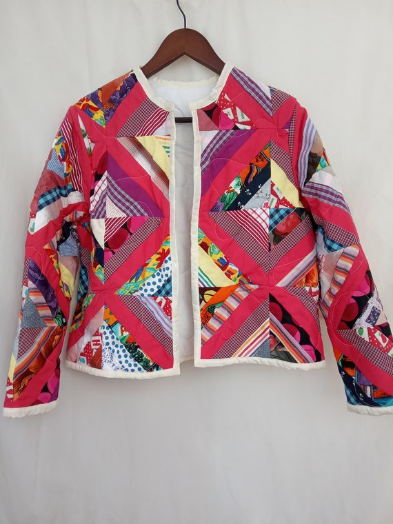 Patchwork Quilted Jacket Cotton Fabric Multicolor Quilt Coat | Etsy