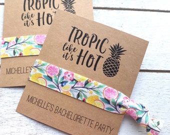 Tropic Like Its Hot CUSTOM BACHELORETTE Hair Tie Favors - Etsy