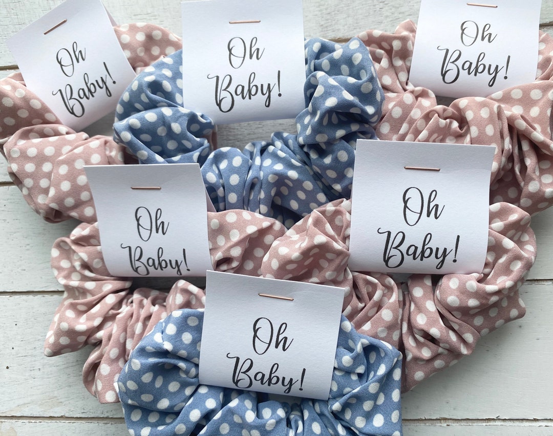 OH BABY! Custom Baby Shower Scrunchies | Baby Shower Scrunchie Favors ...