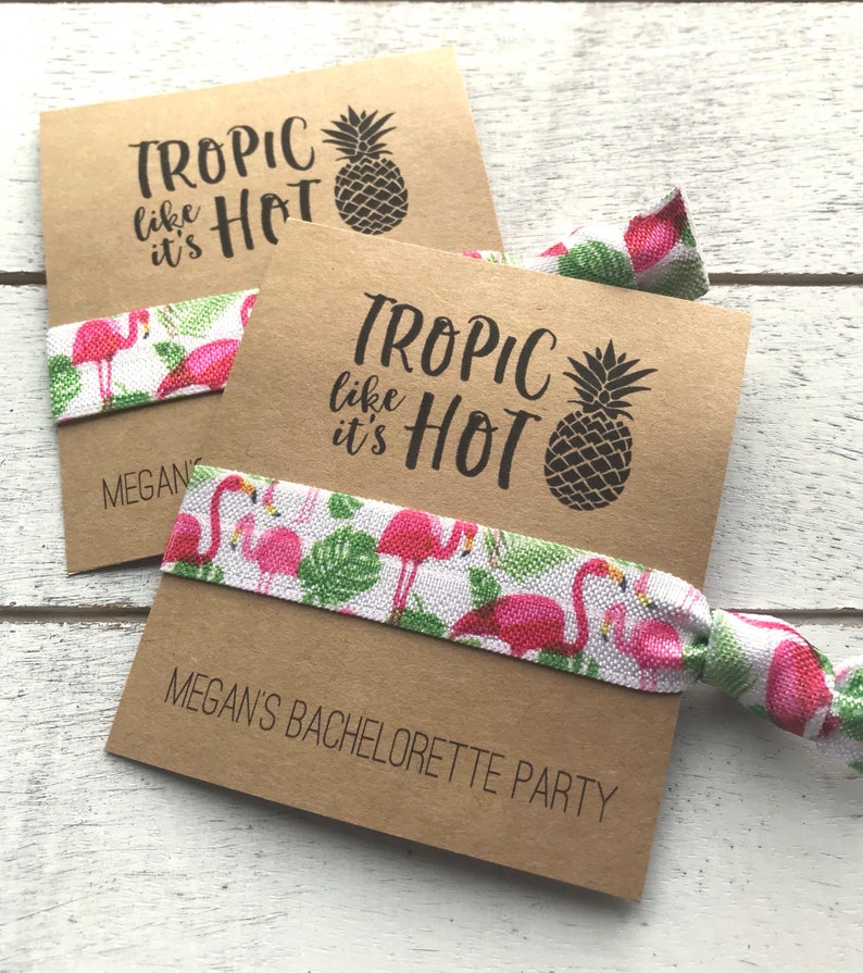 Tropic Like Its Hot CUSTOM BACHELORETTE Hair Tie Favors | Etsy