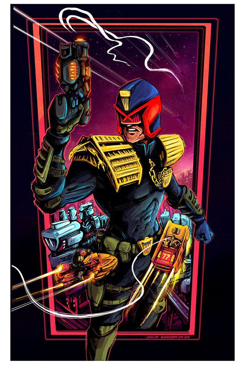 Judge Dredd art Stars - Etsy