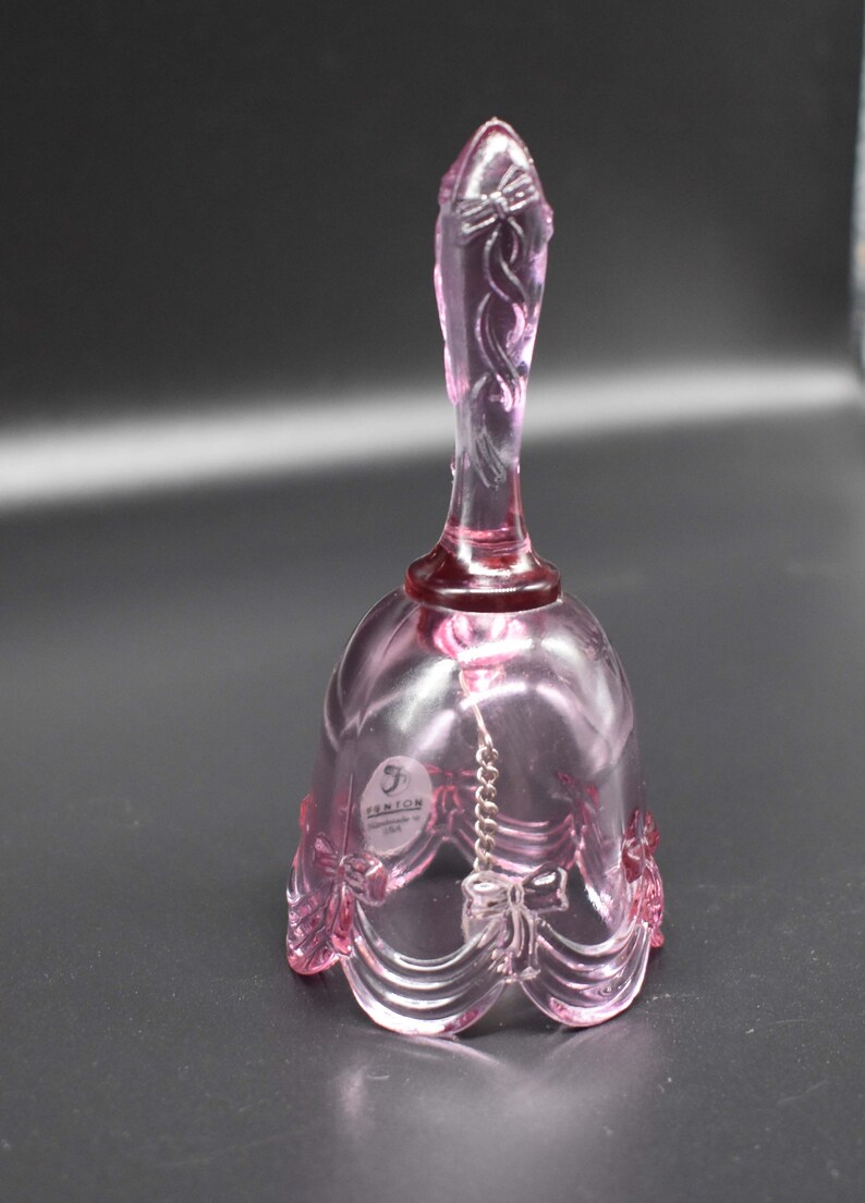 Fenton Glass Bell Pink Etsy