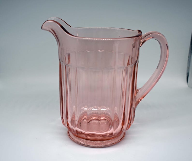 Pink Depression Glass Pitcher - Etsy