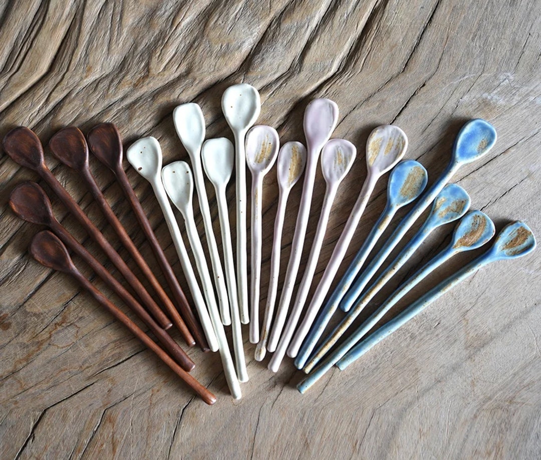 Stoneware Ceramic Coffee Spoon/handmade Ceramic, Stir Stick,appetizer ...