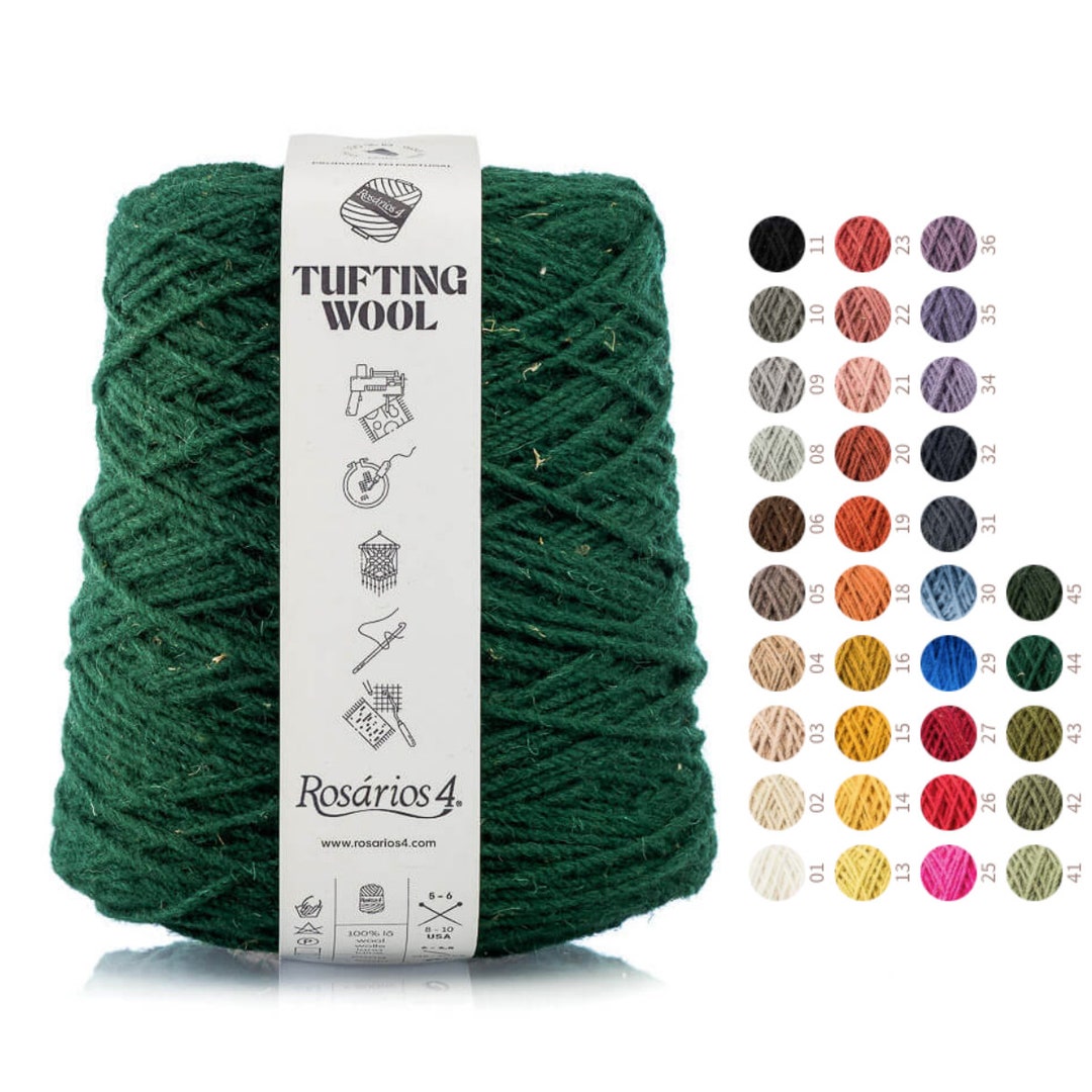 1kg Tufting Wool - 100% Wool Yarn 1kg in 500g Cone Tufting Guns - Punch ...