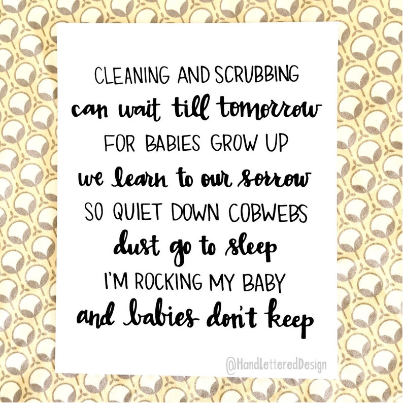 INSTANT DIGITAL DOWNLOAD - Nursery Decor "cleaning and Scrubbing Can ...