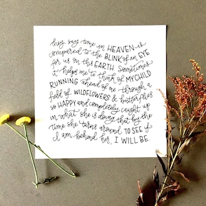 INSTANT DIGITAL Download-time in Heaven Quote 12"x12" Square Print Hand ...