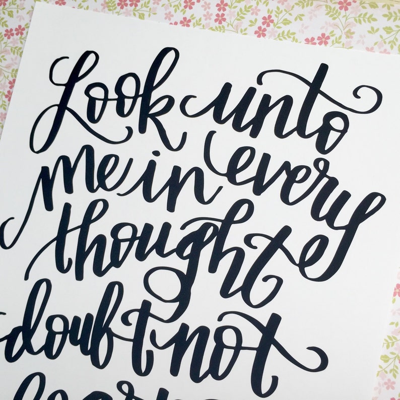 INSTANT DIGITAL DOWNLOAD Scripture "look Unto Me in Every Thought Doubt ...