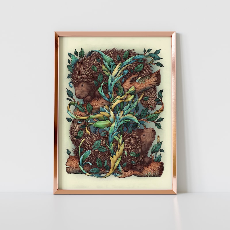 Porcupine Art - Etsy