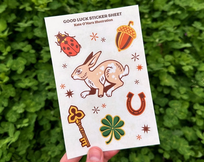 Lucky Charms: Poster / Good Luck / Four-leaf Clover / Ladybug / Key ...