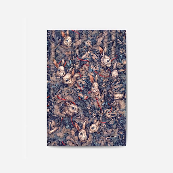 Rabbit Postcard - Etsy