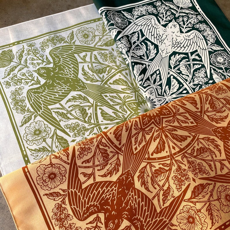 Barn Swallow Bandana Screen Printed 100% Cotton - Etsy