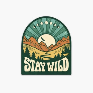 Stay Wild Sticker - Vinyl Sticker 3x2.5 - Outdoors Adventure ...