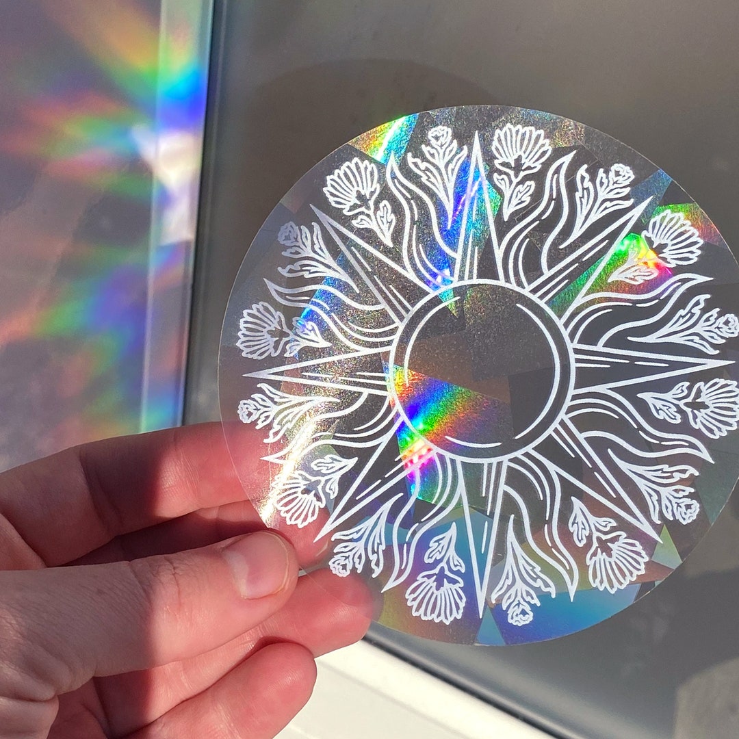 Floral Sun Suncatcher - Prism Window Sticker - Rainbow Maker Decal ...