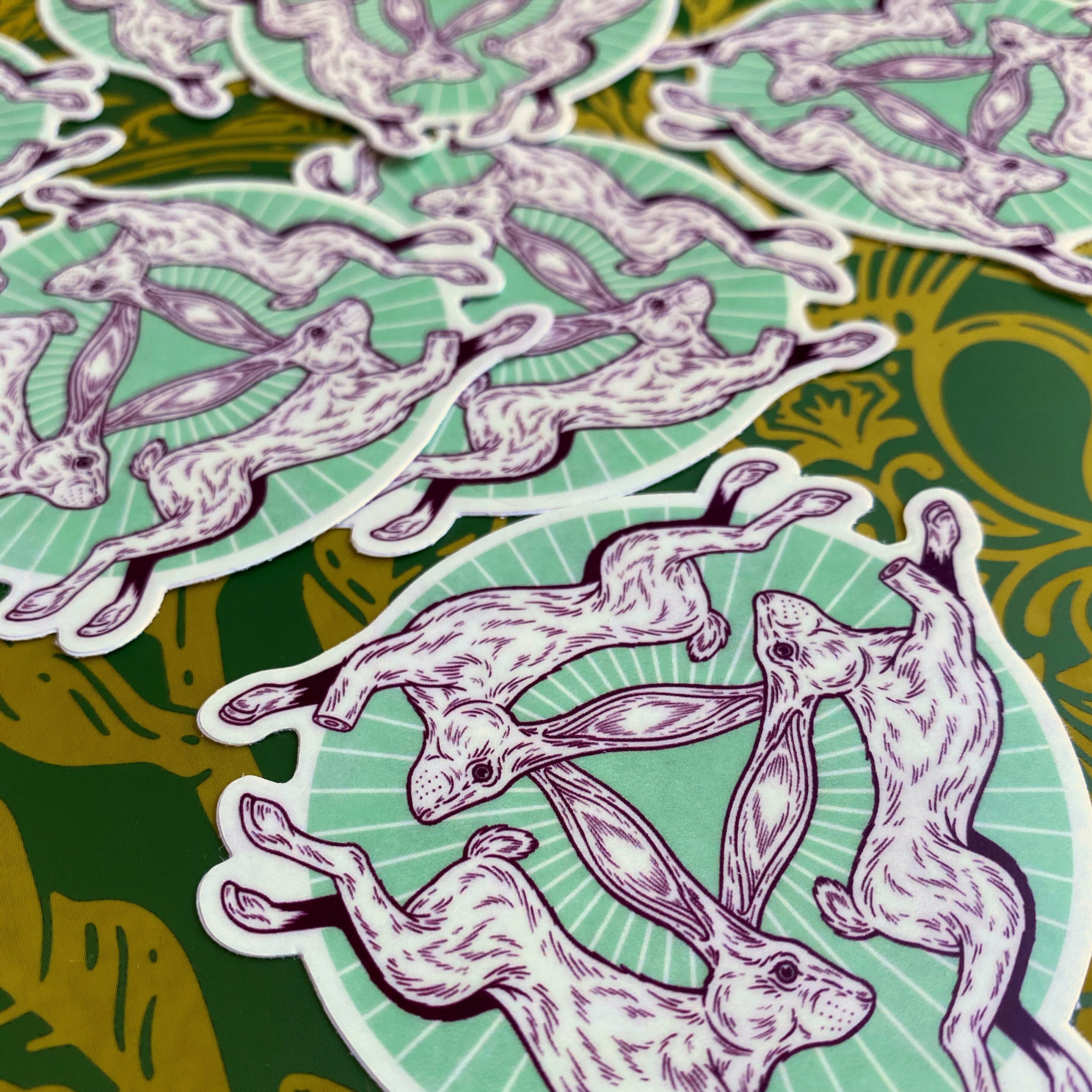 Rabbit Sticker - Three Hares Sticker - Vinyl Sticker 3x3 - Etsy