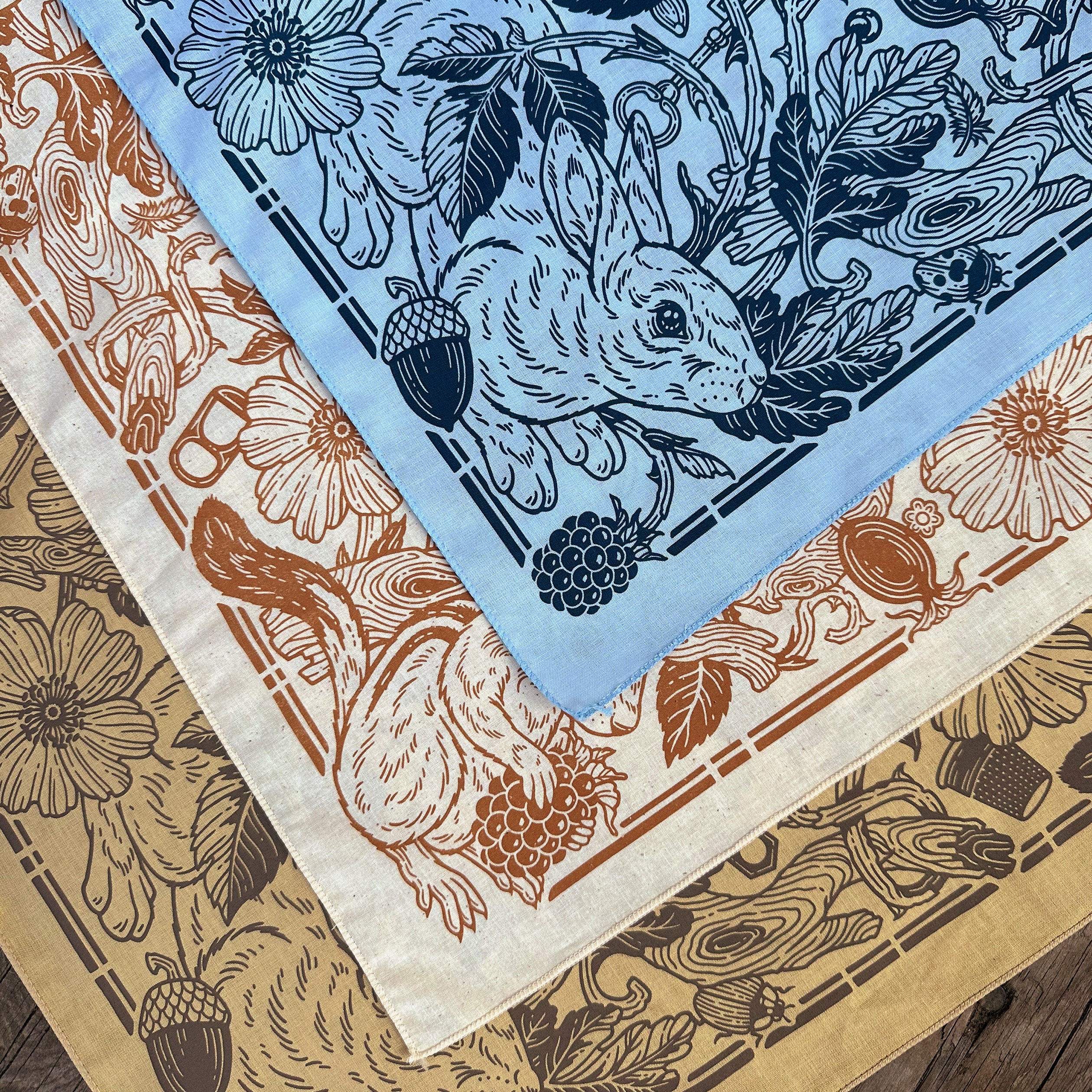 Thicket Bandana - Screen Print 100% Cotton - Floral Hair Scarf - Boho ...
