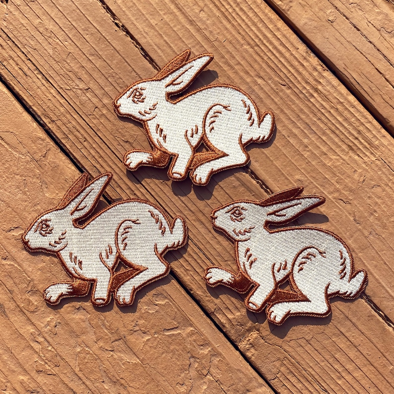 Rabbit Embroidered Iron on Patch Anti Rabbit's Foot - Etsy