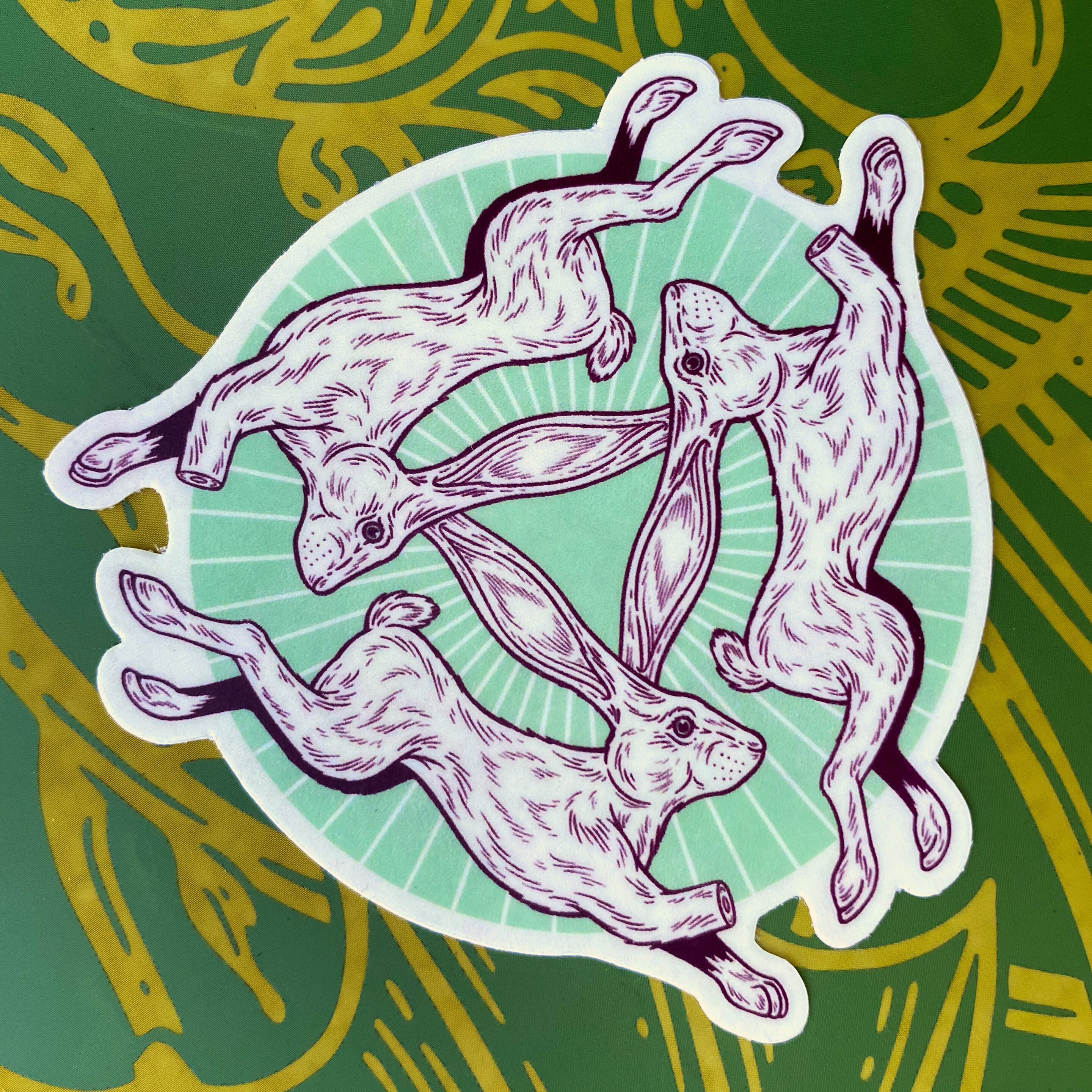 Rabbit Sticker Three Hares Sticker Vinyl Sticker 3x3 | Etsy