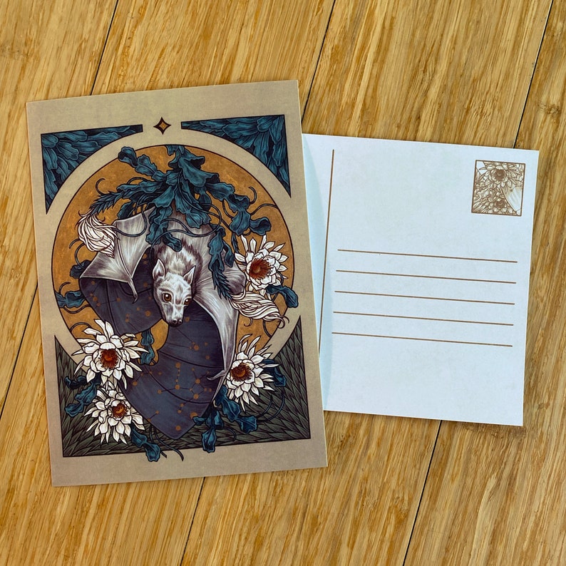 Bat Print Pack 5 Illustrated Small Art Prints 5x7 - Etsy