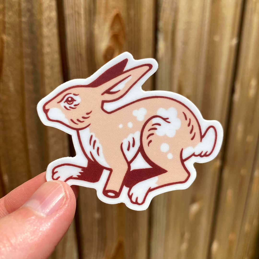 Lucky Rabbit Sticker - Vinyl Sticker 2.5x2 in - Bunny Sticker - Animal ...