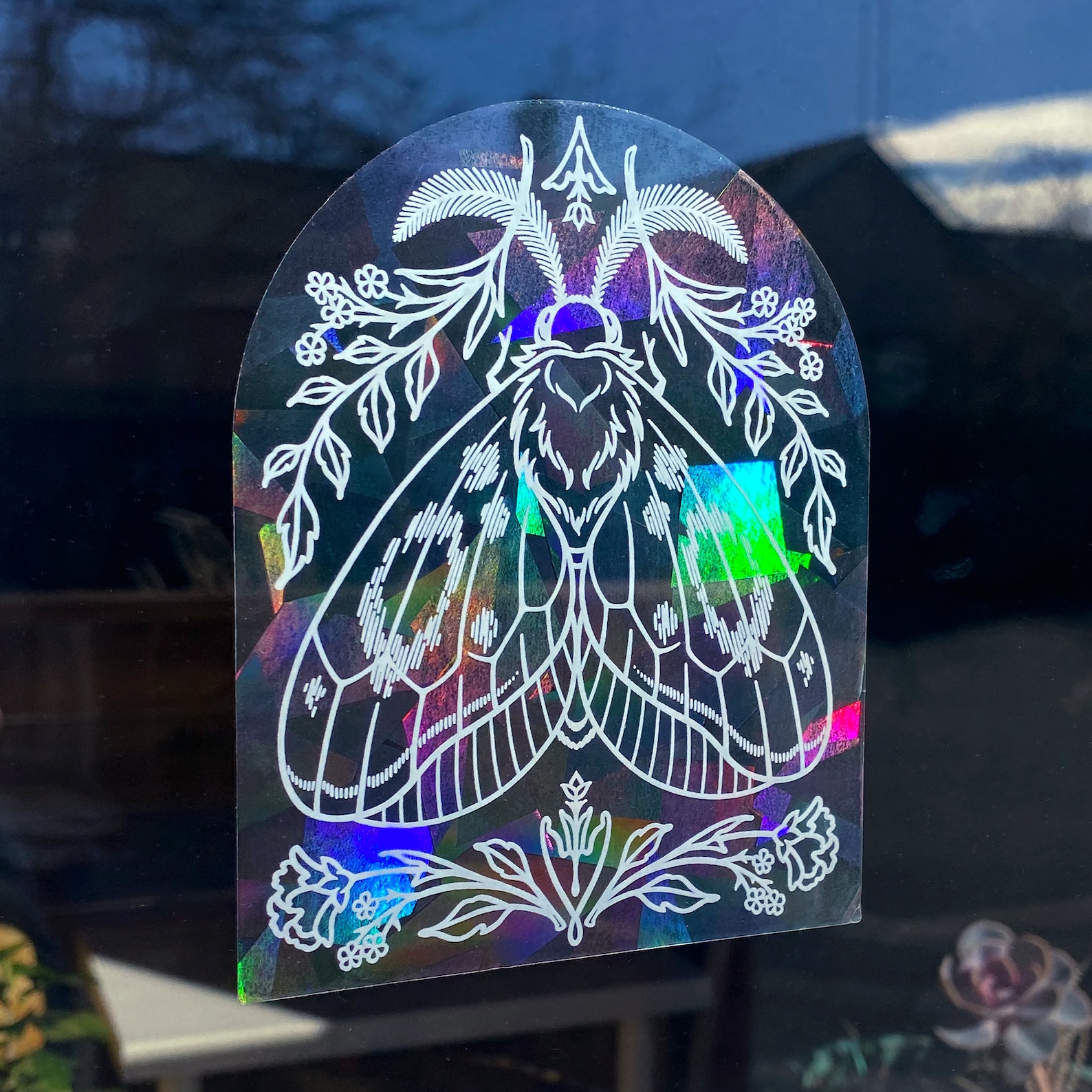 Moth Suncatcher Prism Window Sticker Rainbow Maker Decal | Etsy