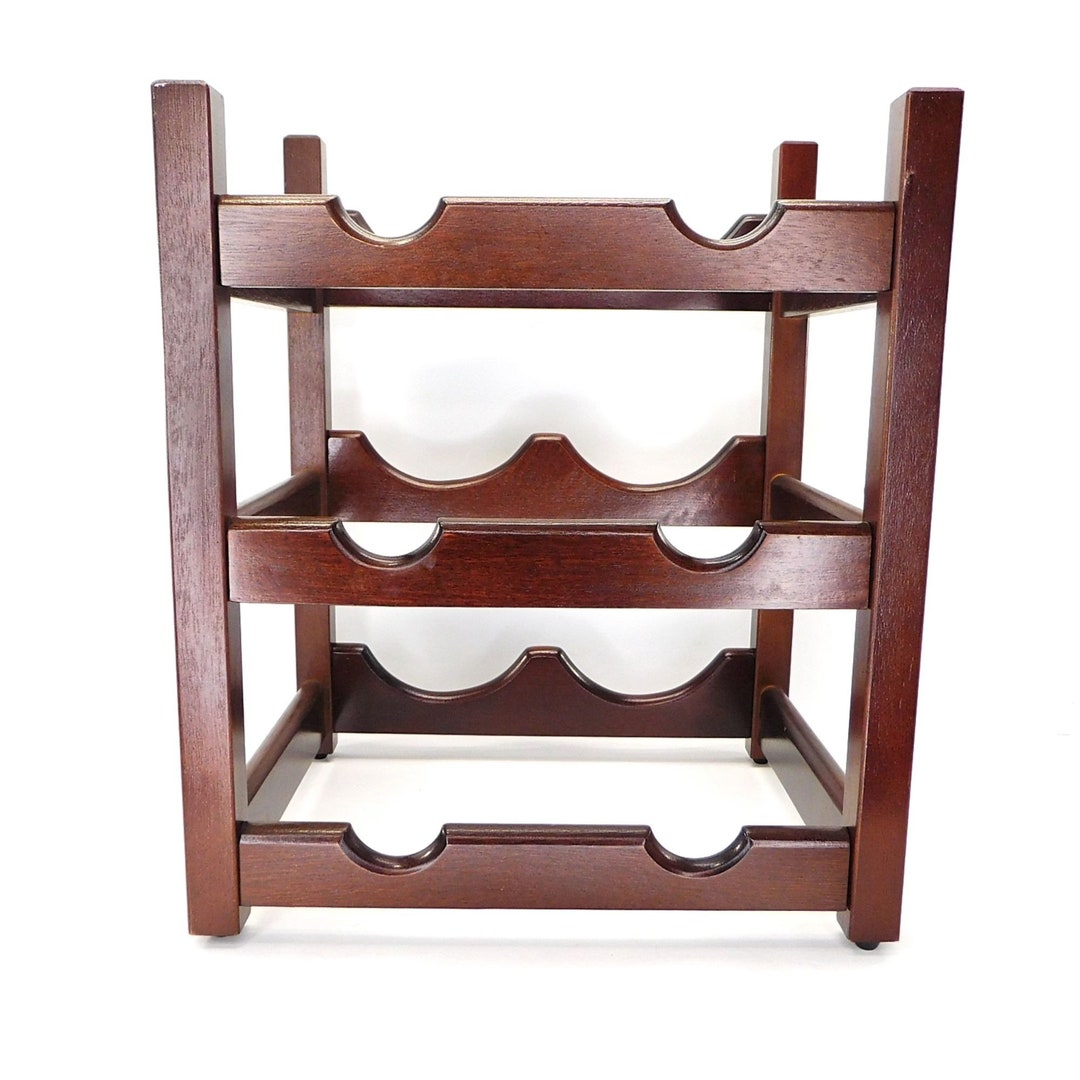 Solid Wood Wine Rack 6 Bottle Standing Countertop 14.5 - Etsy