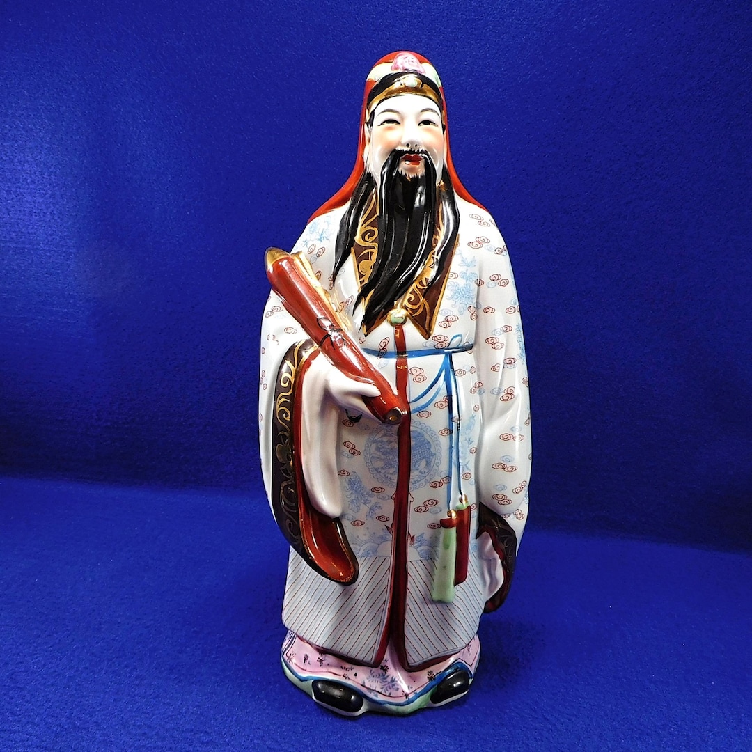 Chinese Fuxing Fuk God Figurine Knowledge & Happiness Sanxing Immortals ...