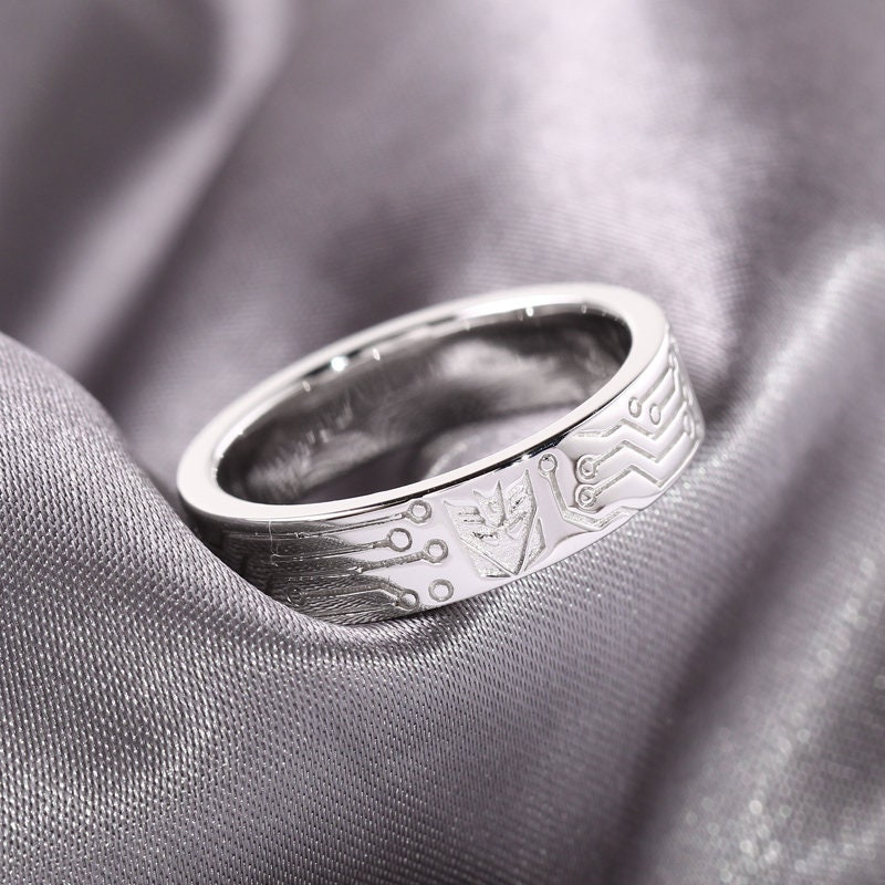 Transformers Autobot Wedding Band Nerdy Geeky Engagement Wedding Ring ...