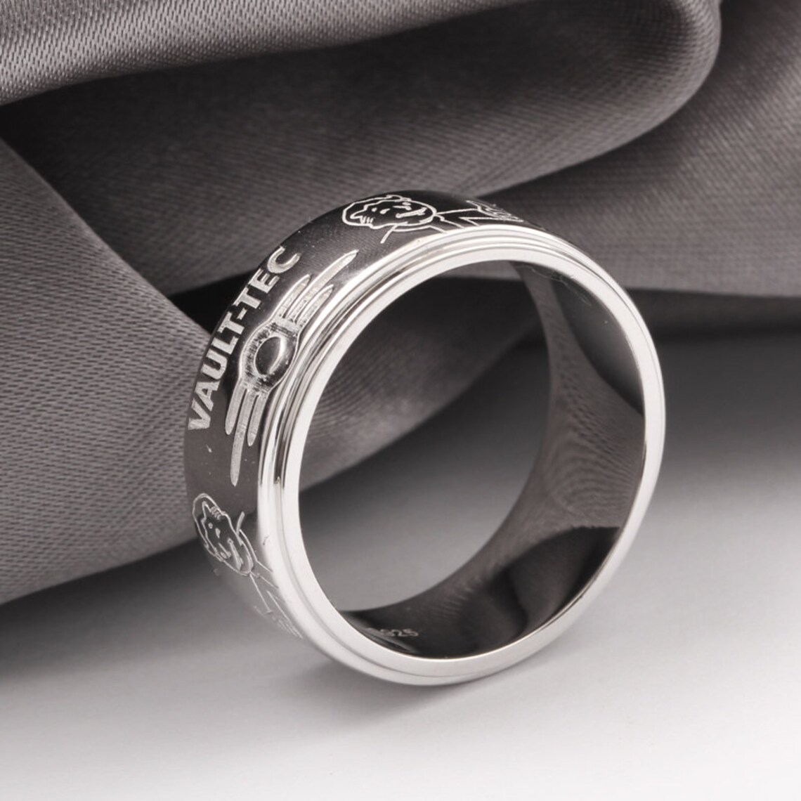 Vault-tec Wedding Band Vault Boy Video Game Wedding Ring | Etsy
