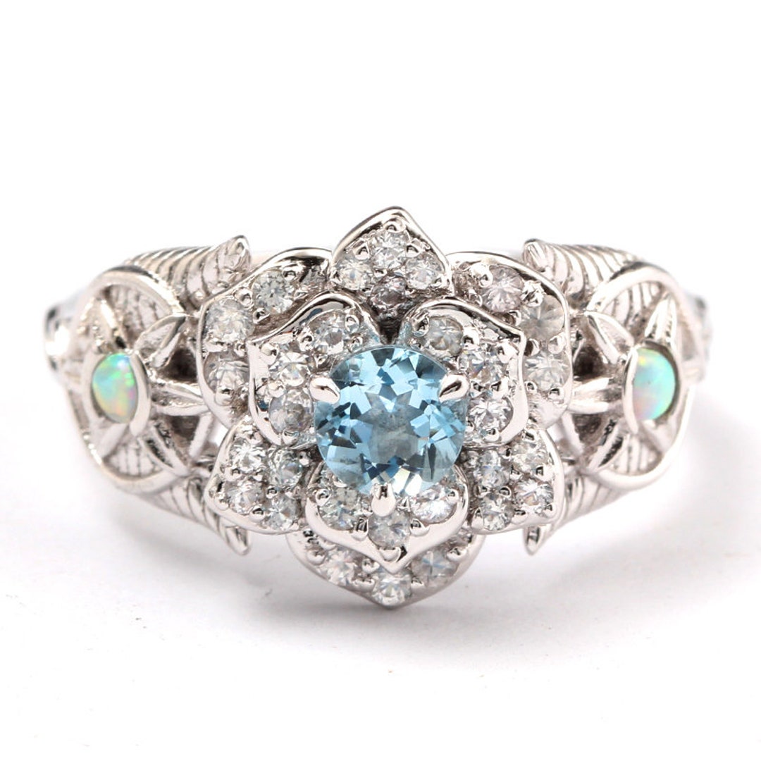 Ethereal and Enchanting Flower Engagement Ring Wedding Ring Promise ...