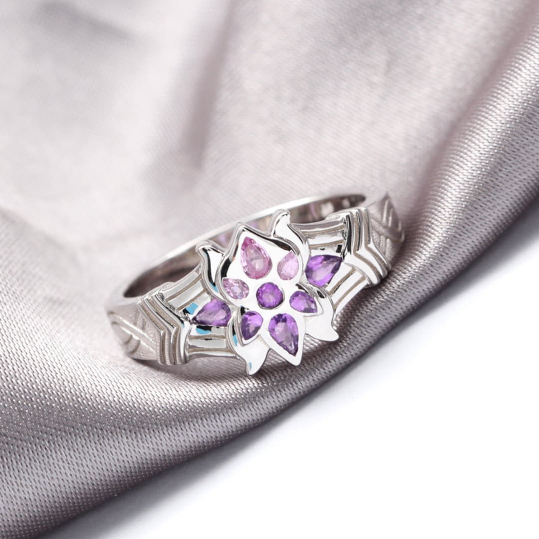 Byleth's Ring Natural Amythest and Pink Sapphire Fire Emblem Three ...